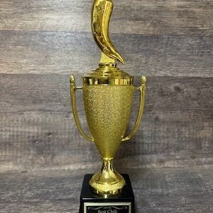 Chili Cook off Trophy Chili Competition Champion Golden Chili Award Hot ...