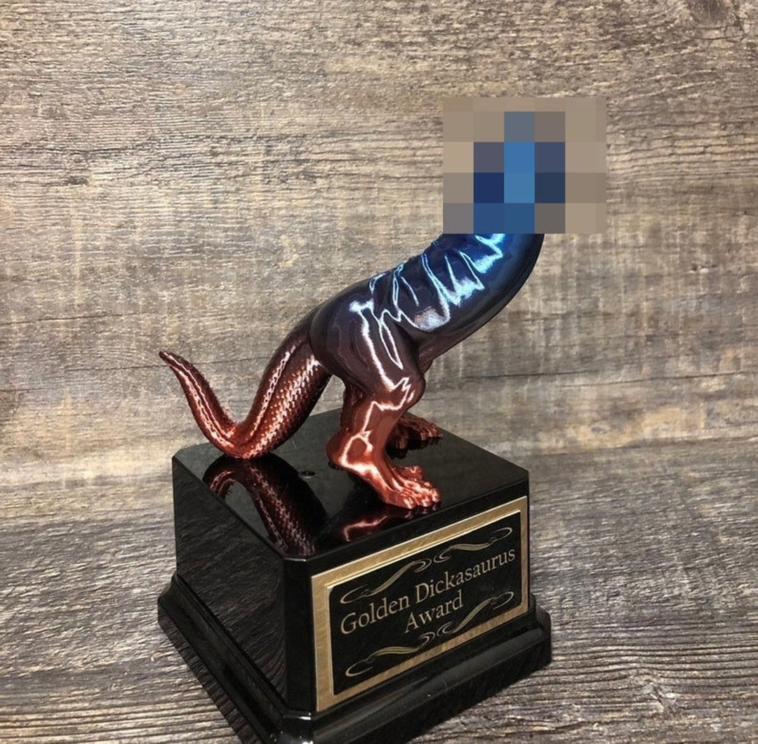 Funny Trophy Dickasaurus Award Funny Gift You're A Dick Fantasy ...