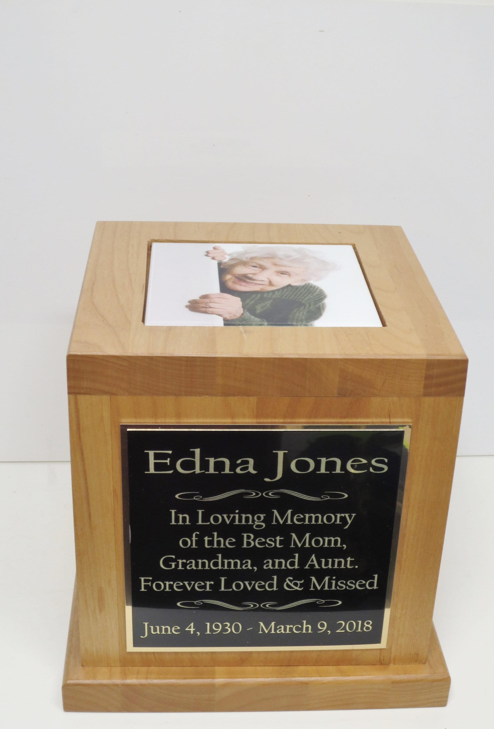 Cremation Urn Funeral Memorial Human Custom Tile Photo & Personalized ...