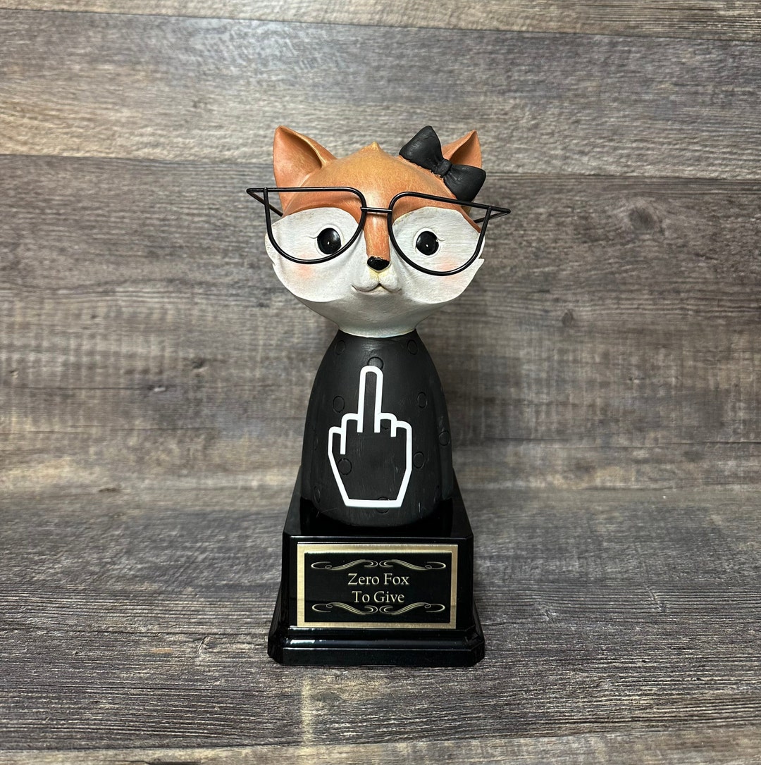 Zero Fox Given Funny Trophy Crazy Like A Fox Trophy Middle Finger ...