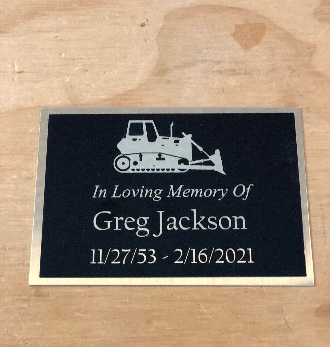 Custom Engraved Name Plate Cremation Urn BULLDOZER / CONSTRUCTION ...