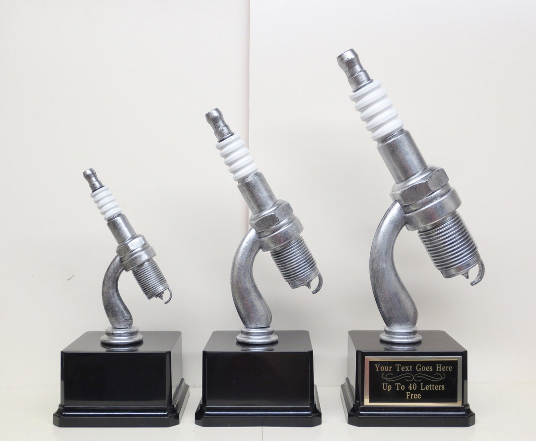 Car Show Trophies Racing Trophy Set of 3 Spark Plug Trophy Mechanic ...