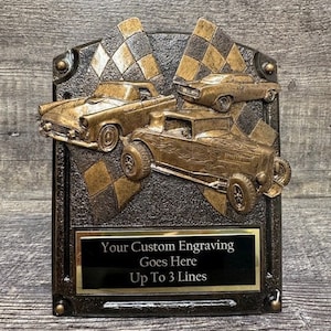 Car Show Trophy Classic Car Antique Car Checkered Flags Plaque Race ...