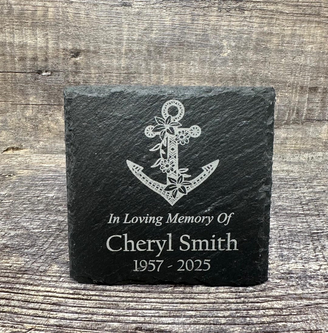 Memorial Stone Remembrance Memory Stone Custom Engraved ANCHOR Outdoor ...