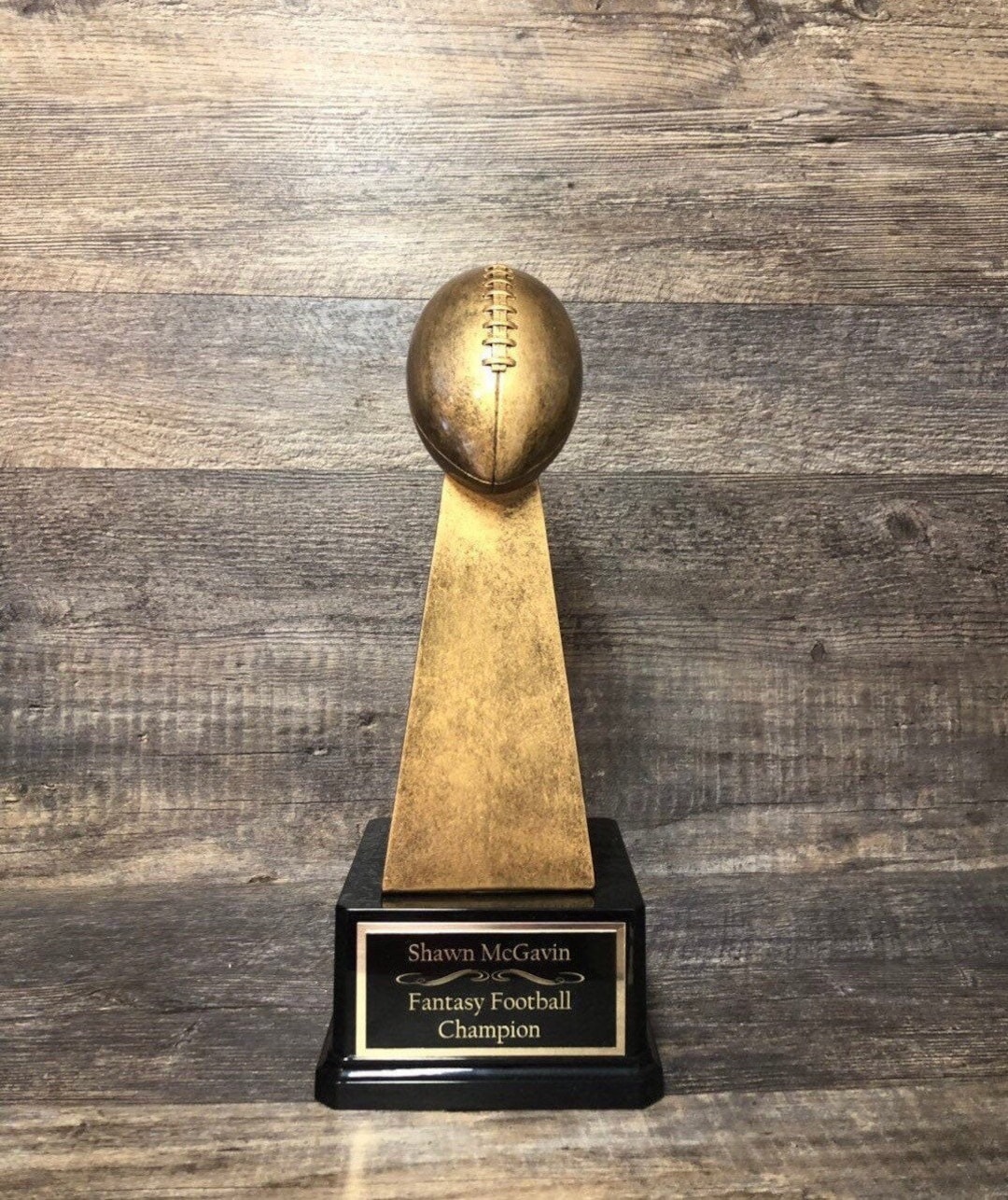 Fantasy Football Trophy Antique Gold FFL Trophy Fantasy Football League ...