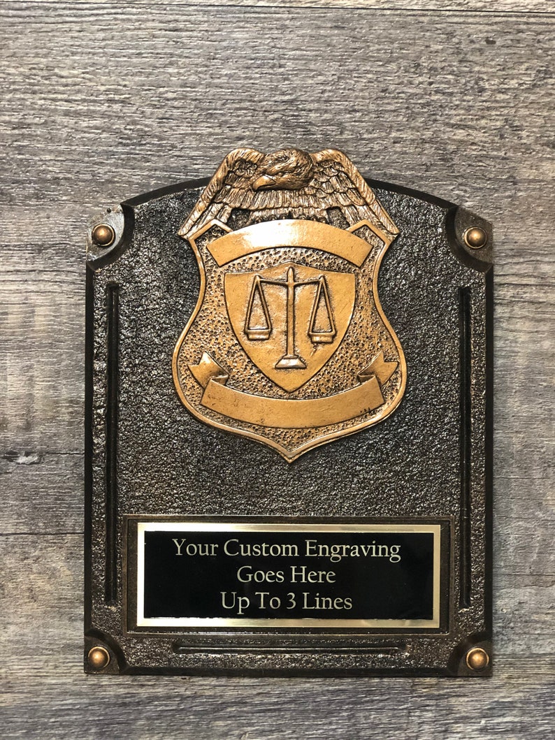 Police Policeman Trophy Plaque Top Cop Award Recognition Years of ...