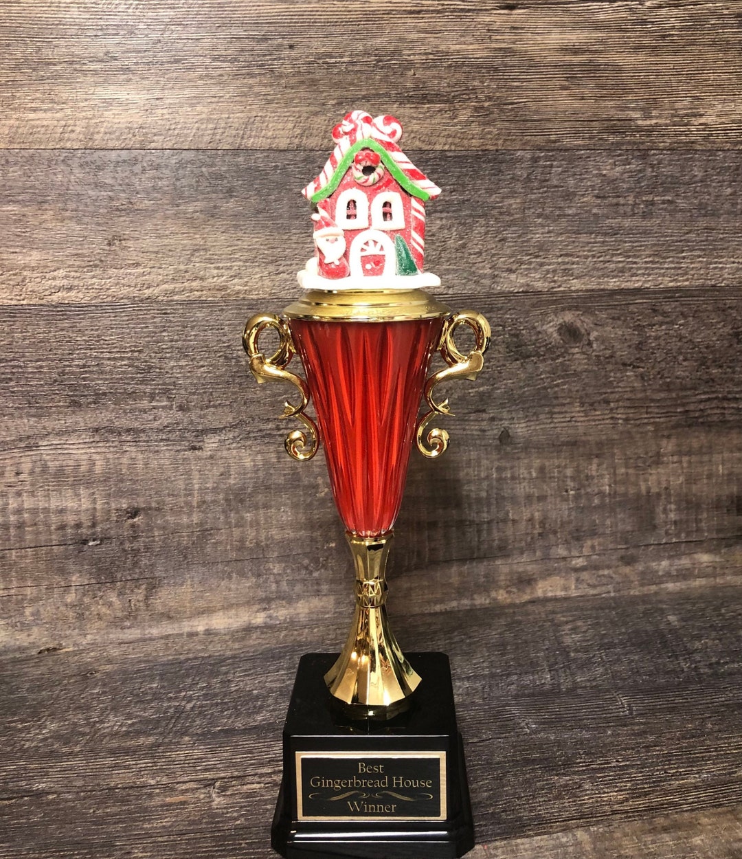 Gingerbread House Trophy Decorating Trophy Cookie Bake off Ugly Sweater ...