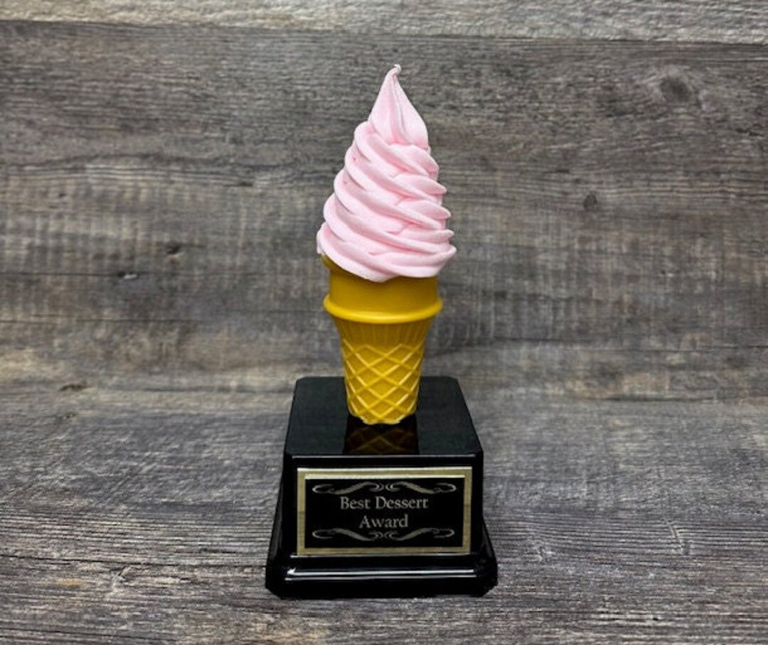 Strawberry Ice Cream Cone Trophy Best Dessert Trophy Competition Trophy ...