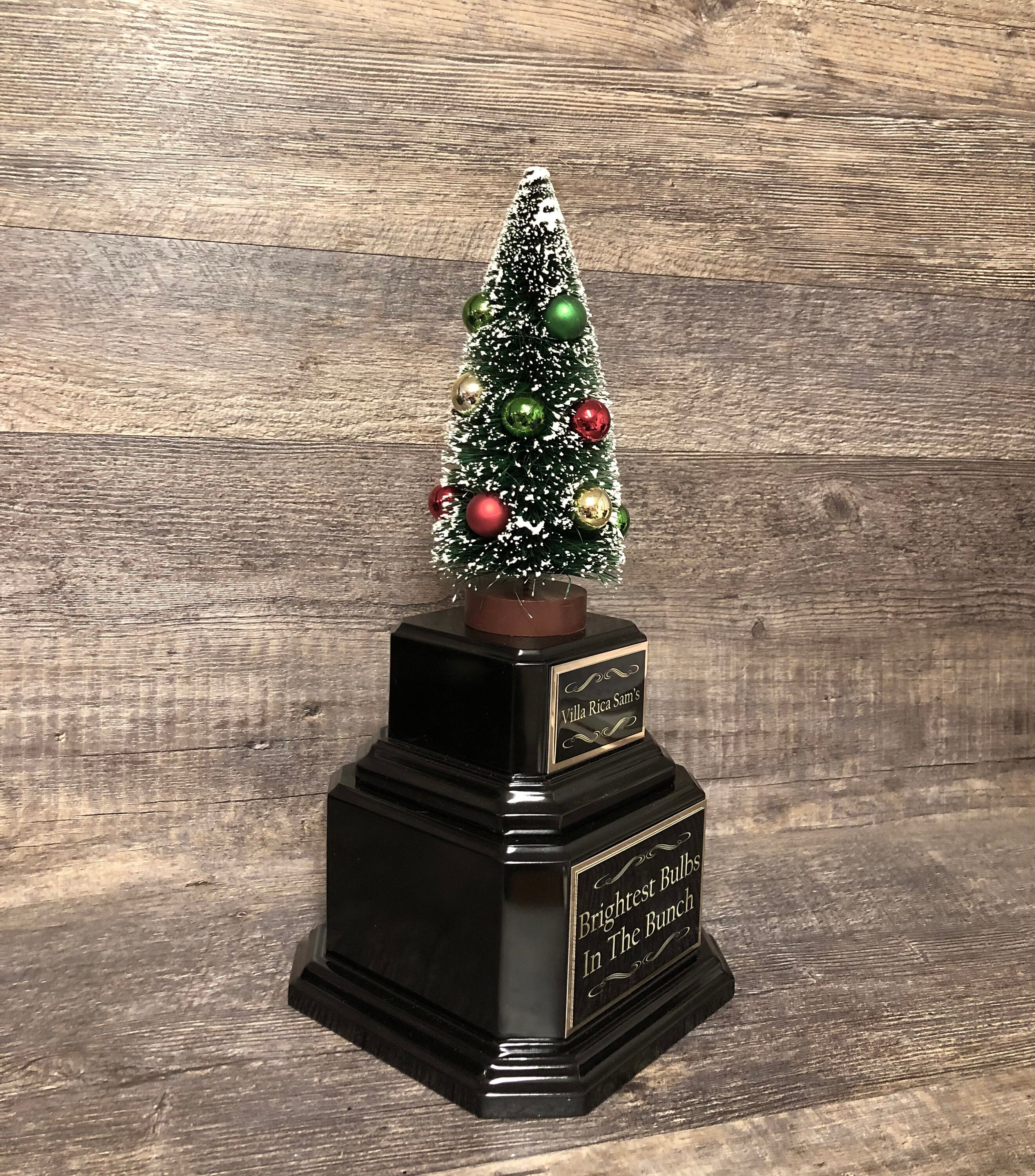 Best Decorated Tree Christmas Trophy Perpetual Holiday Lights Bottle ...
