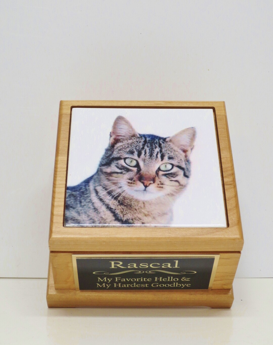 Memorial Pet Urn Cat Cremation Urn With Custom Photo & Engraving Pet ...