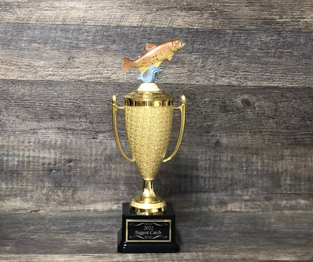 Fishing Trophy Brown Trout Tournament Derby Trophy HAND PAINTED Award ...