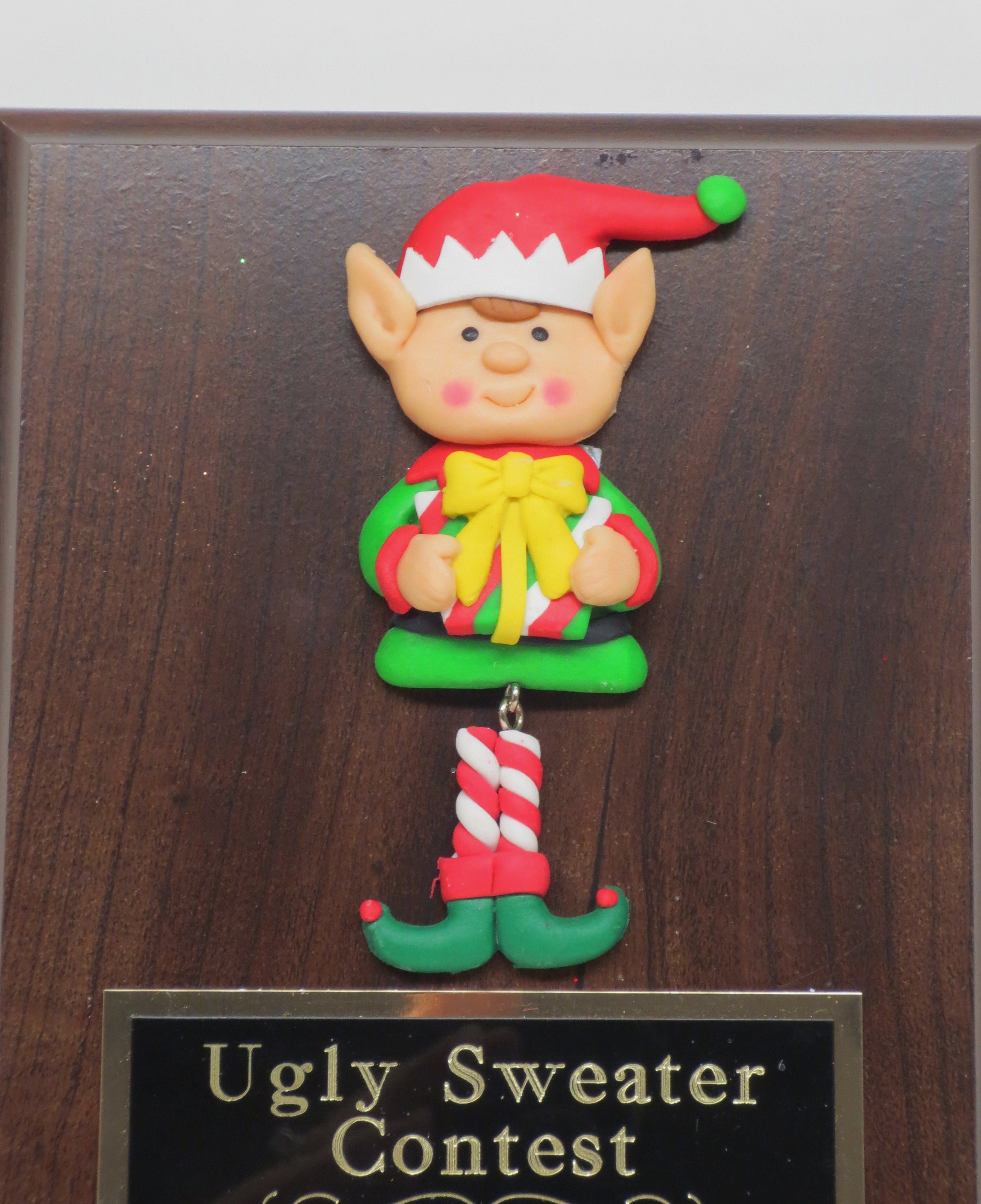Ugliest Ugly Sweater Trophy Plaque Elf Dangle Legs Best - Etsy