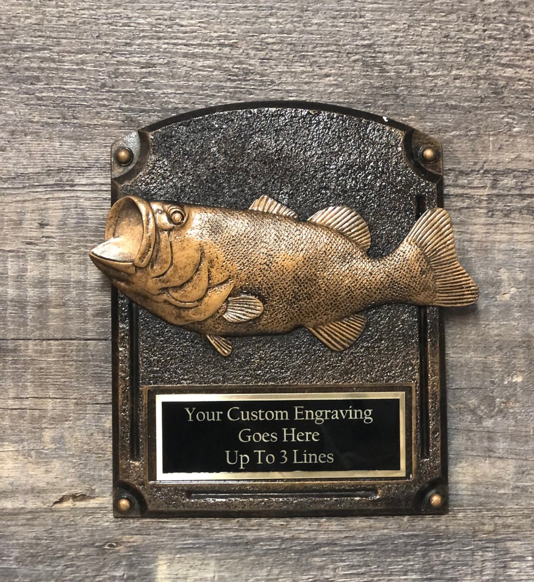 Fishing Trophy Plaque Bass Fishing Derby Tournament Trophy Award ...