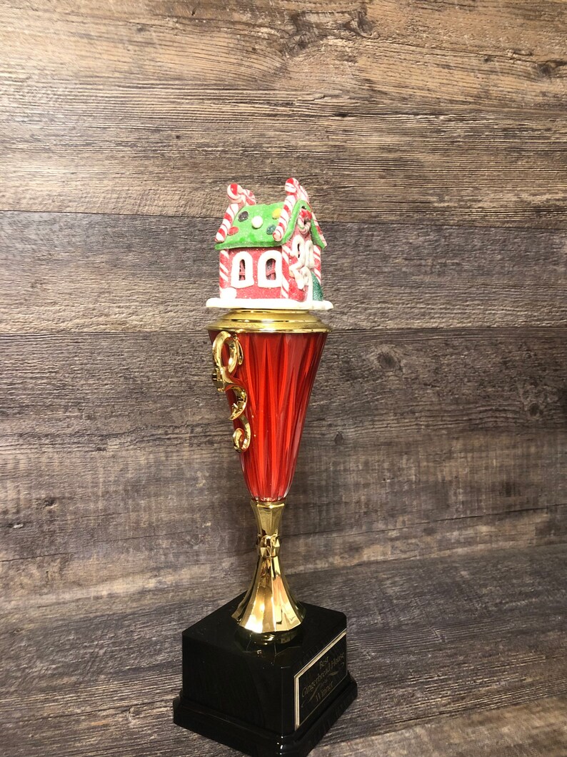 Gingerbread House Trophy Decorating Trophy Cookie Bake off Ugly Sweater ...