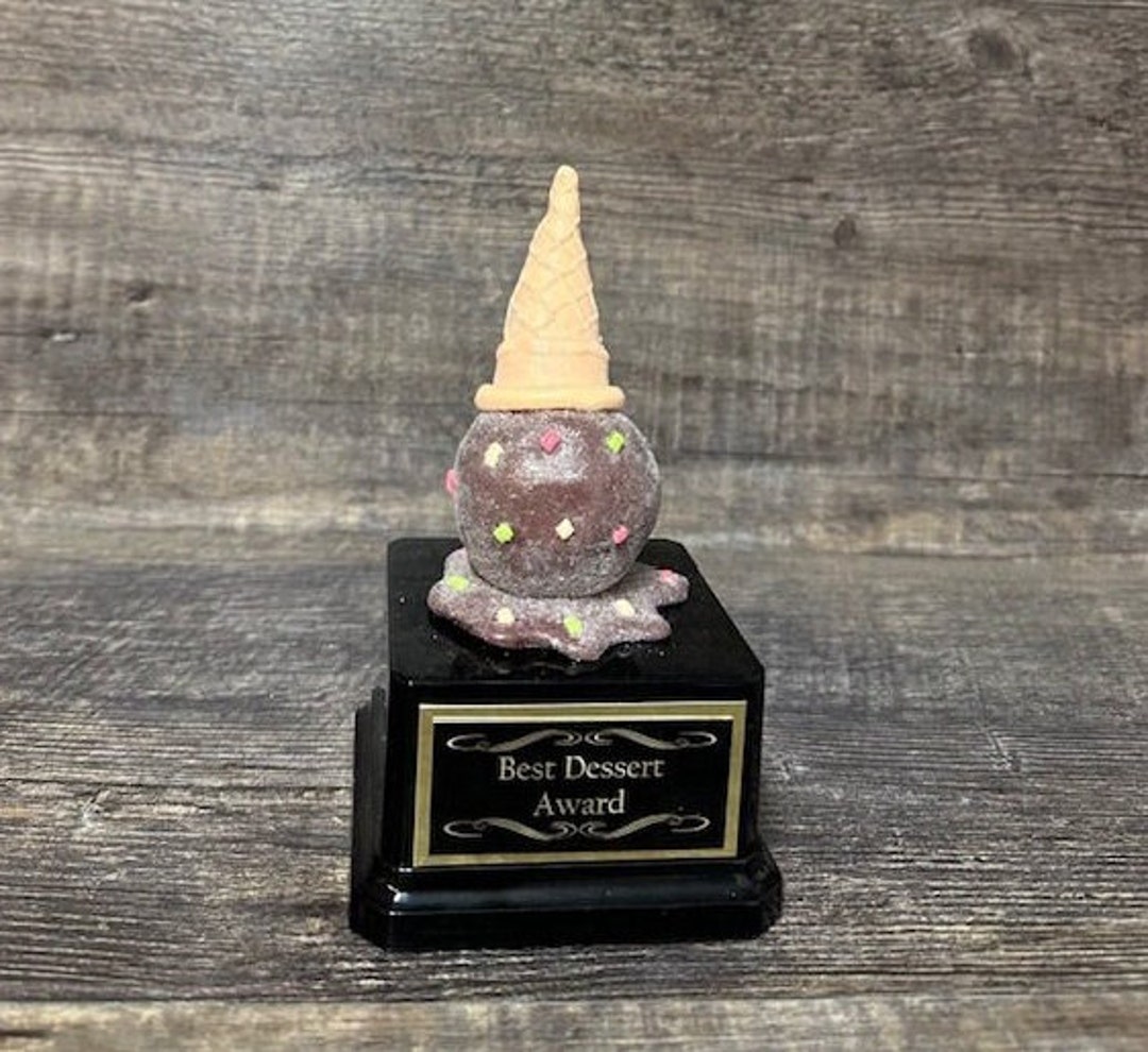 Chocolate Ice Cream Cone Trophy Best Dessert Trophy Competition Trophy ...