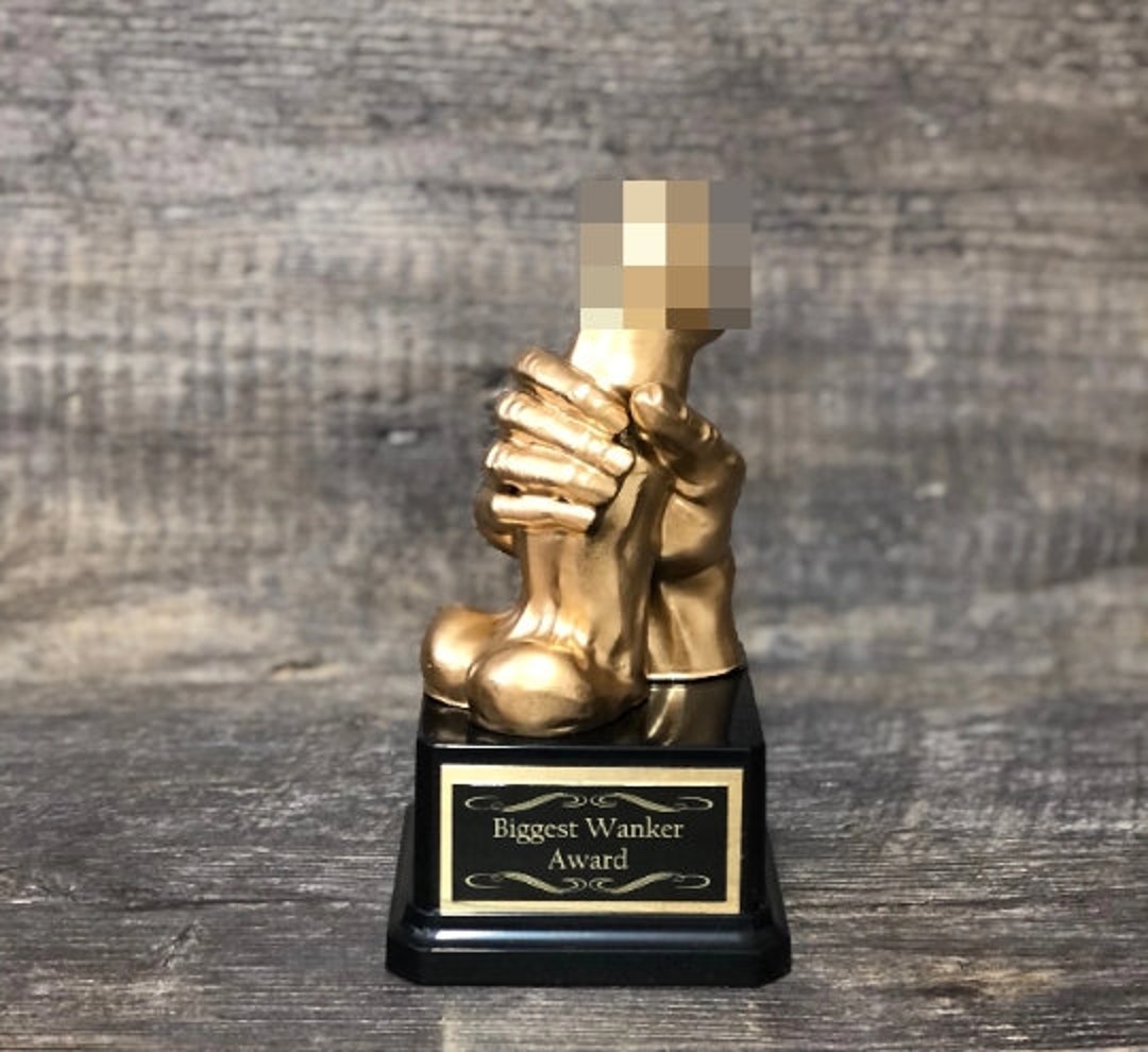 Funny Trophy Inappropriate WANKER Trophy Award Funny Fantasy Football ...