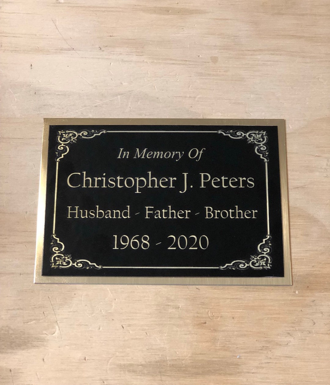 Custom Engraved in Memory of Name Plate Cremation Urn or Memorial Urn ...