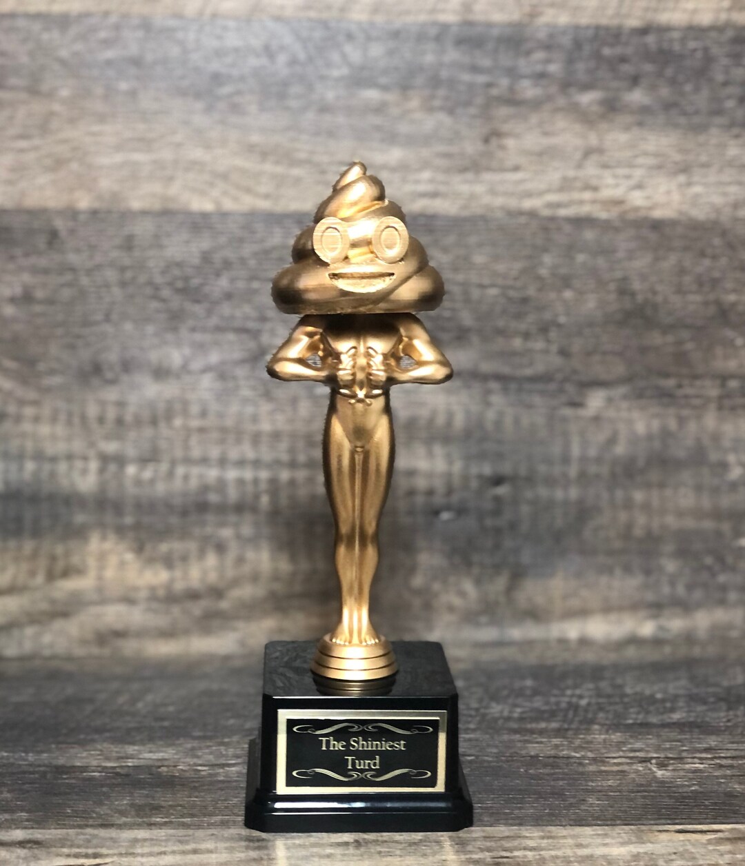 XL Golden Shit Head Fantasy Football League LOSER Funny Trophy Poop ...