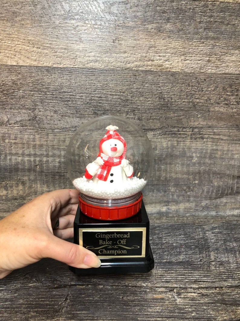 Ugly Sweater Trophy Snowman Snow Globe Trophy Best Snowman Gingerbread ...
