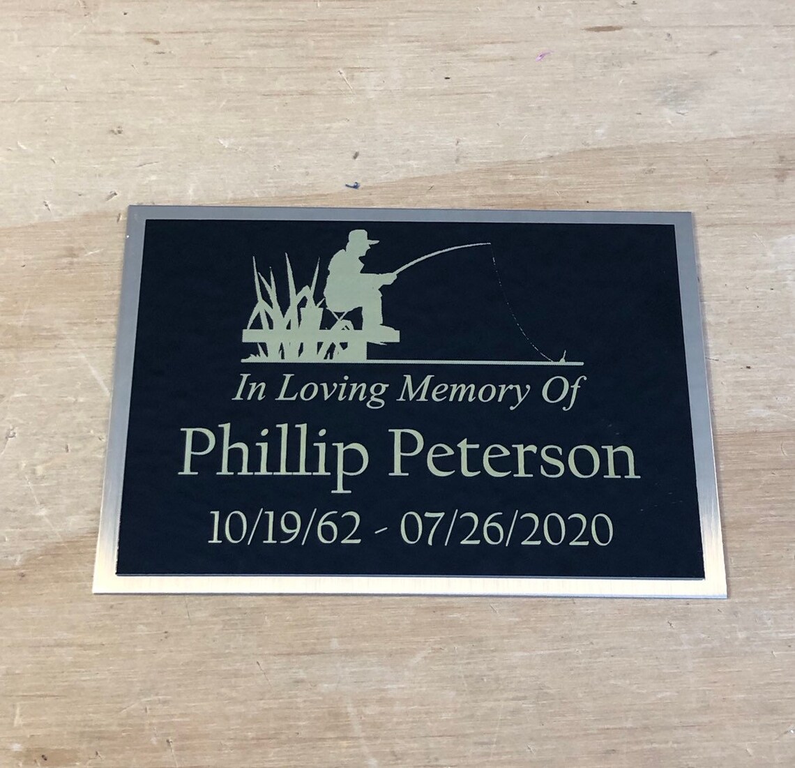Custom Engraved Name Plate Cremation Urn FISHING Memorial Urn Tag ...
