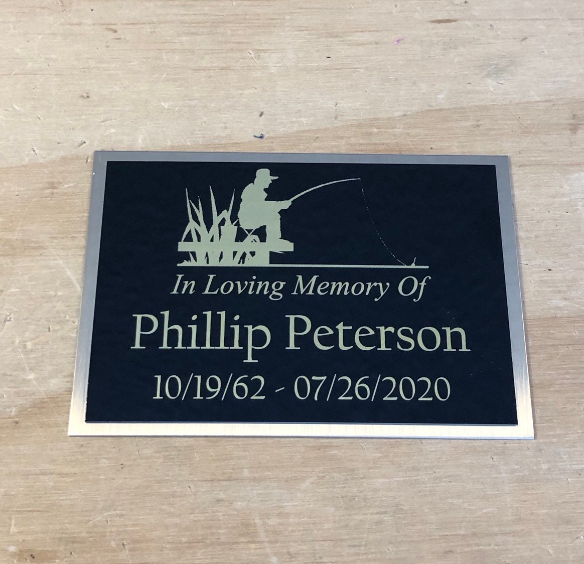 Custom Engraved Name Plate Cremation Urn FISHING Memorial Urn Tag ...