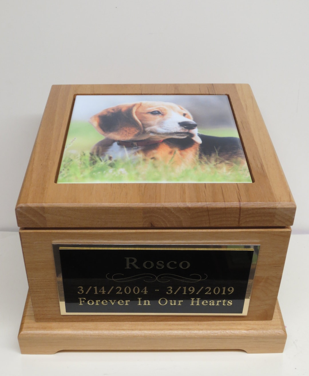 Custom Dog Memorial Pet Urn Keepsake Box Cremation Urn Custom Photo ...