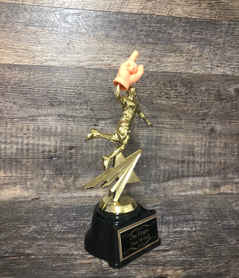 Funny Trophy Middle Finger Gag Gift Adult Humor Friend | Etsy