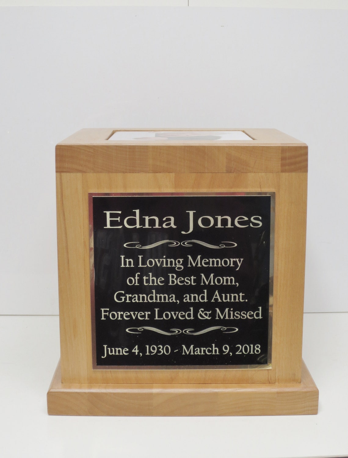 Cremation Urn Funeral Memorial Human Custom Tile Photo & Personalized ...