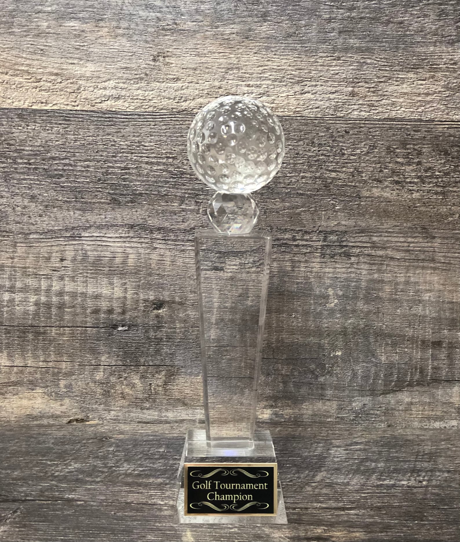 CRYSTAL Golf Trophy Cup Tournament Trophy 11.5" With Satin Lined Gift ...
