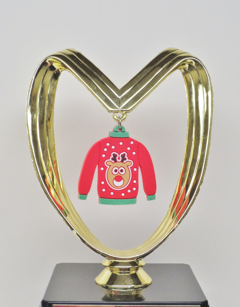Ugly Sweater Trophy Contest Ugliest Reindeer Sweater Red Green Trophies ...
