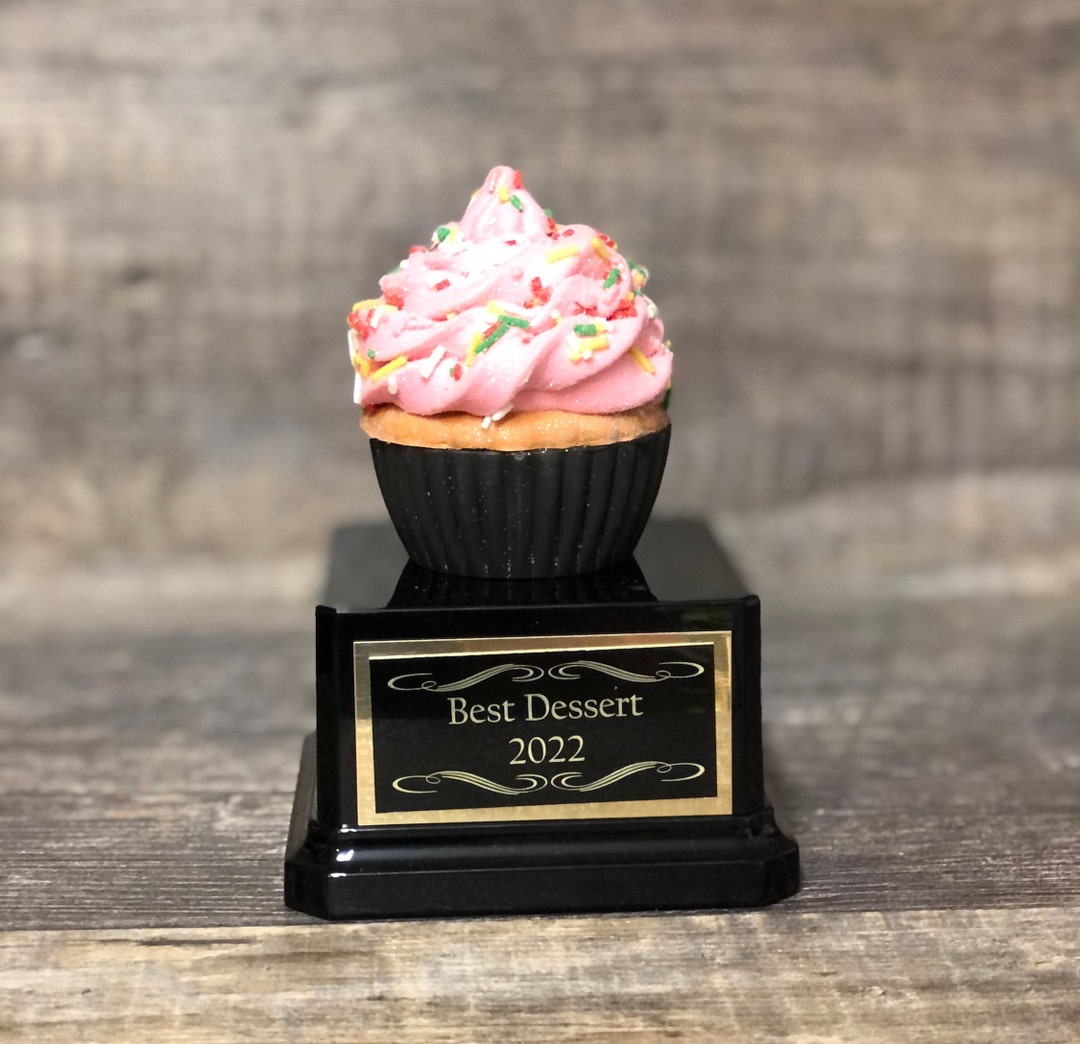 Cupcake Trophy Birthday Gag Gift Happy Birthday Dessert Bake off Trophy ...