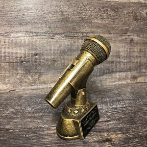 GOLDEN MICROPHONE Trophy Karaoke Best Singer Award Funny Trophy Singing ...
