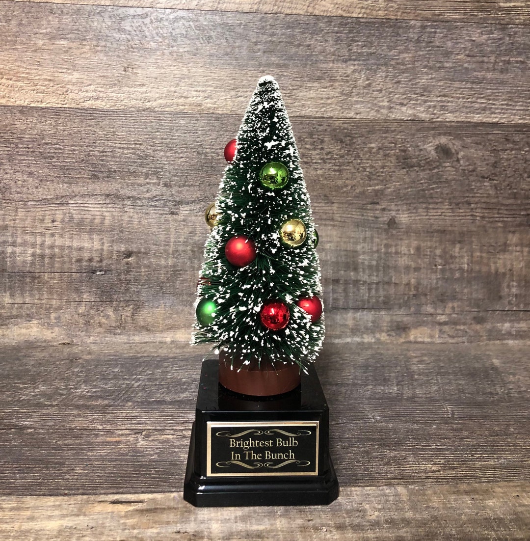 Best Decorated Tree Trophy Holiday Lights Bottle Brush Tree ...