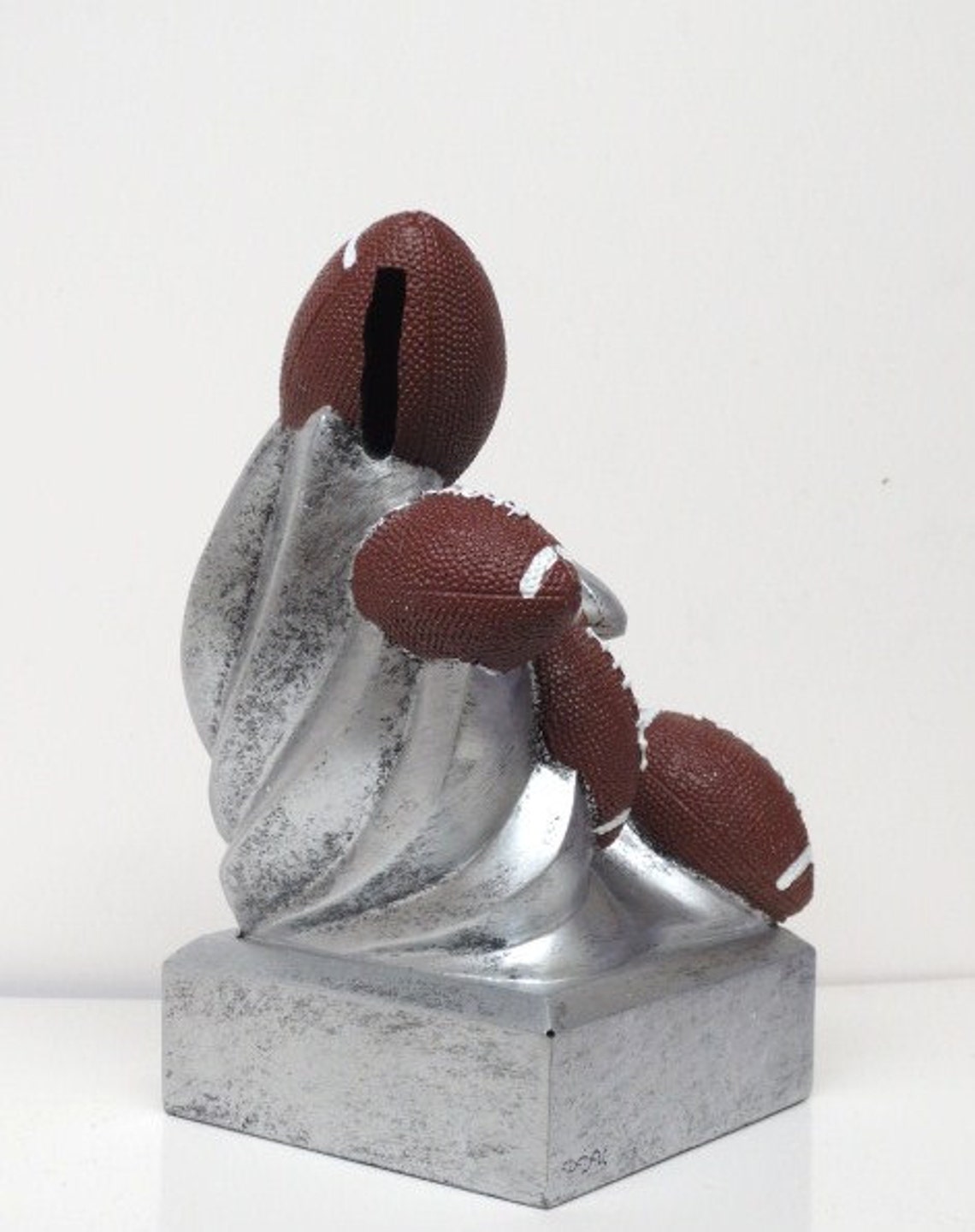 Football PIGGY BANK Personalized Trophy Pee Wee Footballs Ring - Etsy