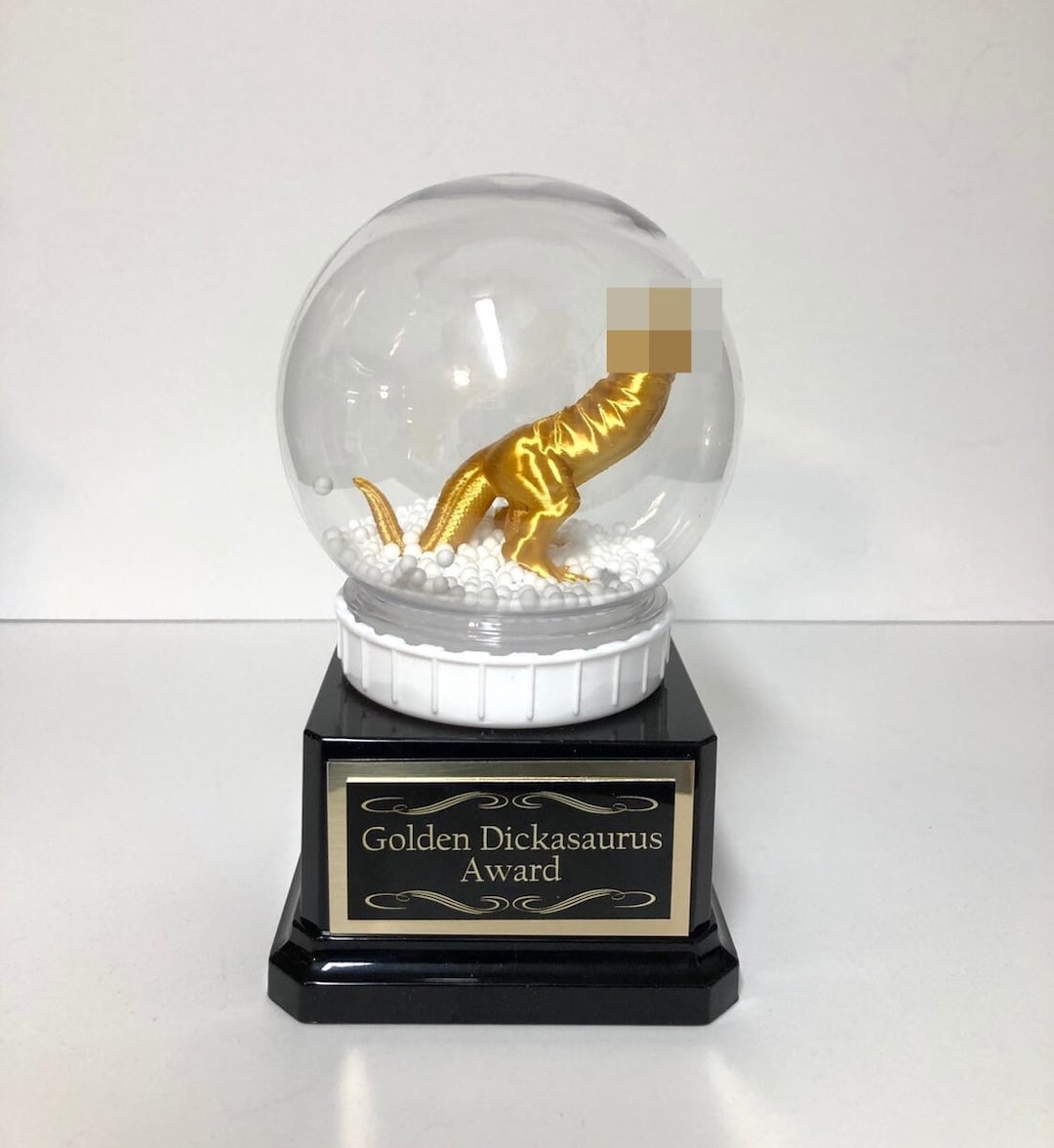 Dickasaurus Funny Trophy Snow Globe Adult Humor Award You're A Dick ...