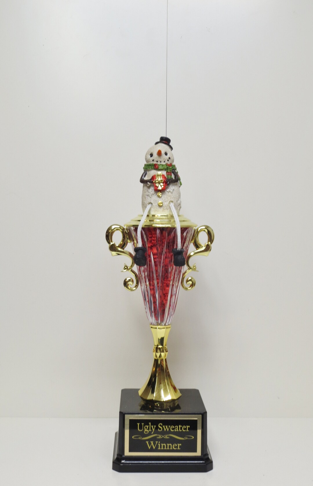 Ugliest Ugly Sweater Contest Trophy Christmas Snowman W Dangle Leg ...