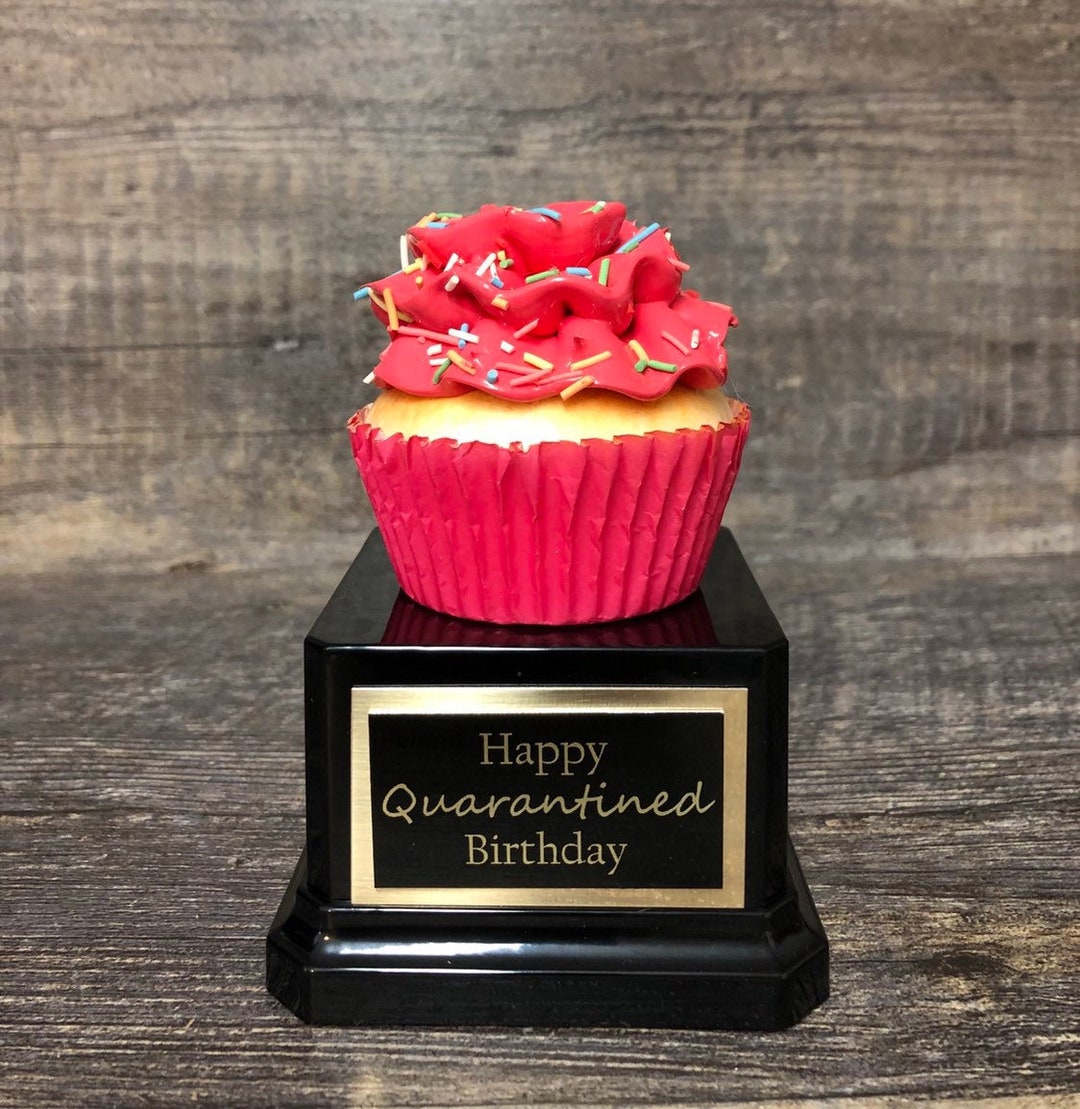 Cupcake Trophy Birthday Gag Gift Happy Birthday Dessert Bake off Trophy ...
