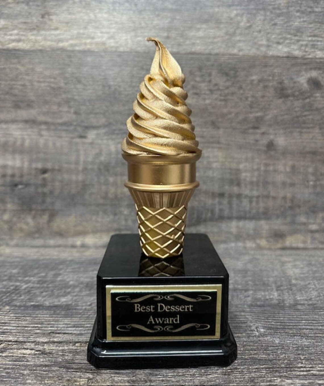 Golden Ice Cream Cone Trophy Best Dessert Trophy Competition Trophy ...