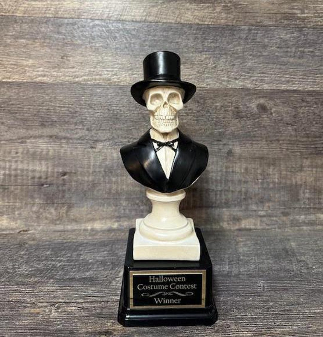 Halloween Trophy Costume Contest Winner Skeleton Bust W/ Top Hat READY ...