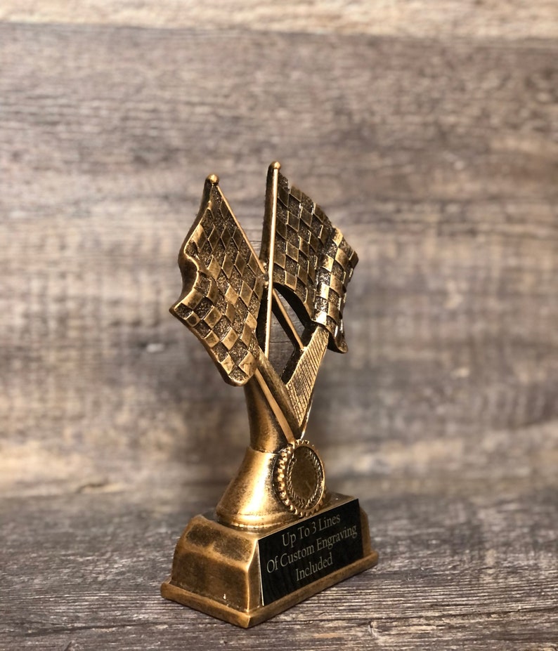 Car Show Trophy 7" Checkered Flag Racing Trophy Race Flag Trophy Best ...