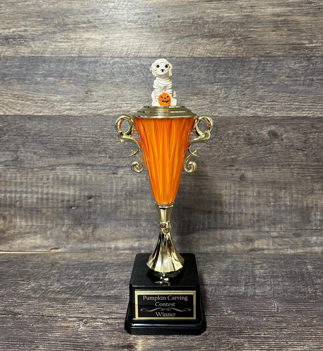 Halloween Trophy Dog Trophy Howl-o-ween Trophy Pumpkin Carving Contest ...