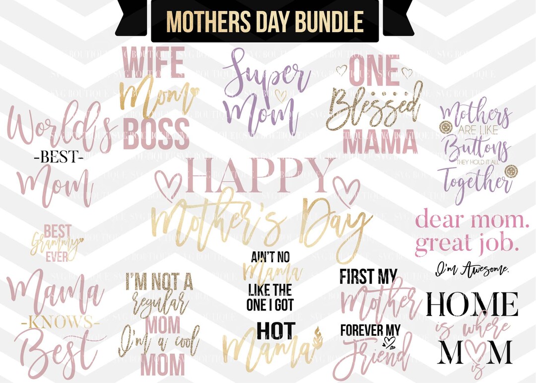 Mothers Day SVG Bundle, Mothers Cut File Bundle, Mothers Day SVG, Mama ...