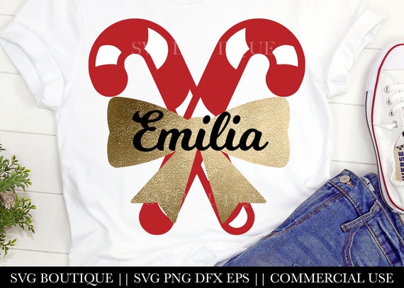 Candy Cane Name SVG File Monogram Svg Candy Cane SVG | Etsy