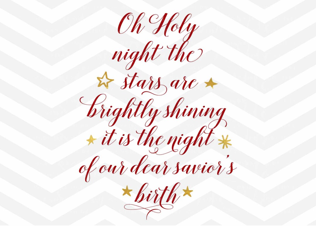 Oh Holy Night SVG File, Christmas Cut File, Holidays SVG, Merry ...
