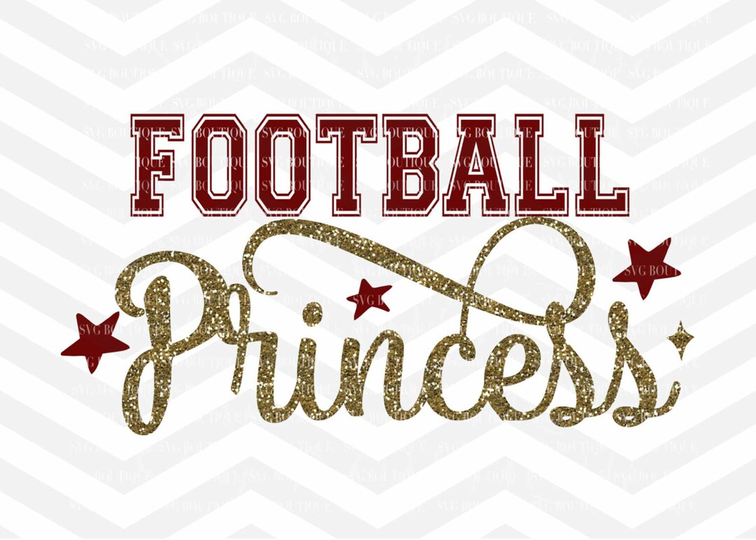 Football Princess SVG File, Football Cut File, Baby Girl SVG, Glitter ...