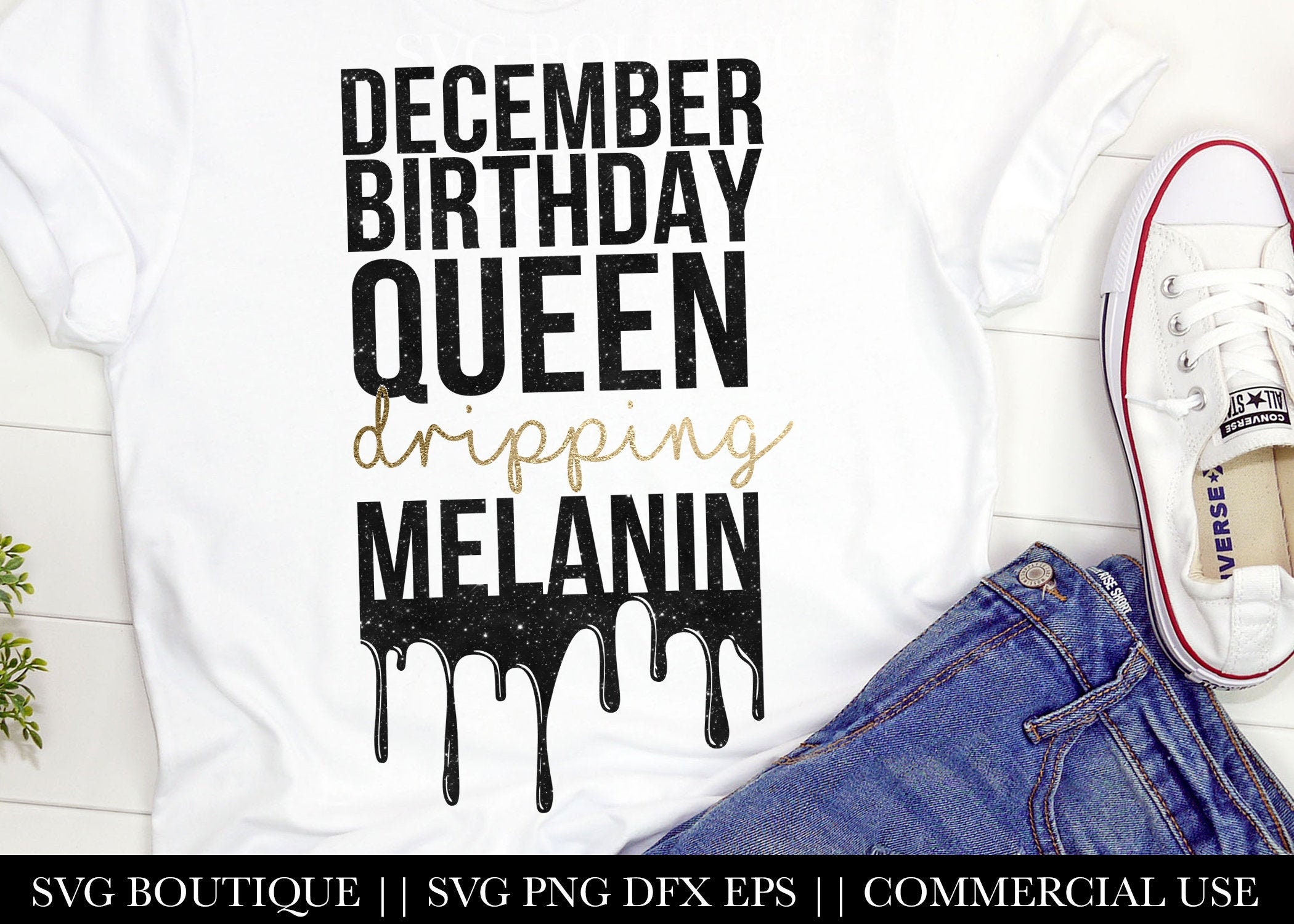 December Birthday Queen SVG, Melanin SVG File, Afro Queen Birthday ...