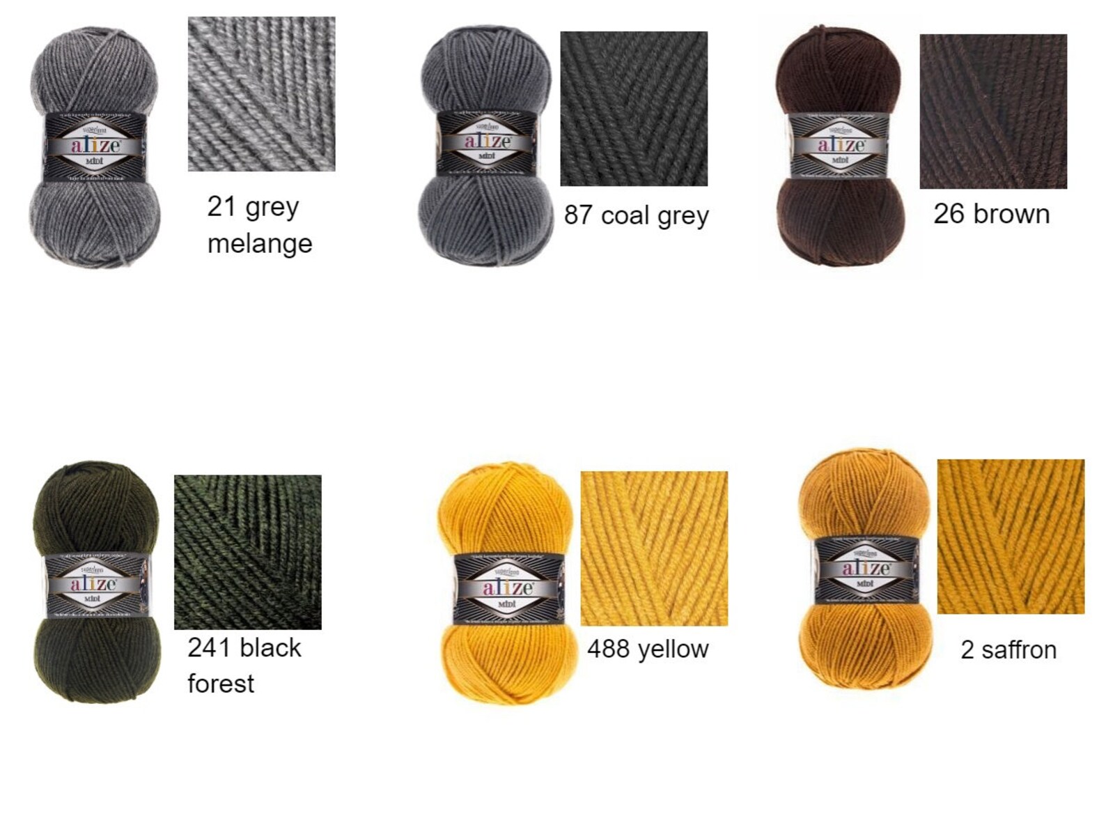 Alize Superlana Midi-set of 5 Skeins Wool Blend Yarn Aran - Etsy