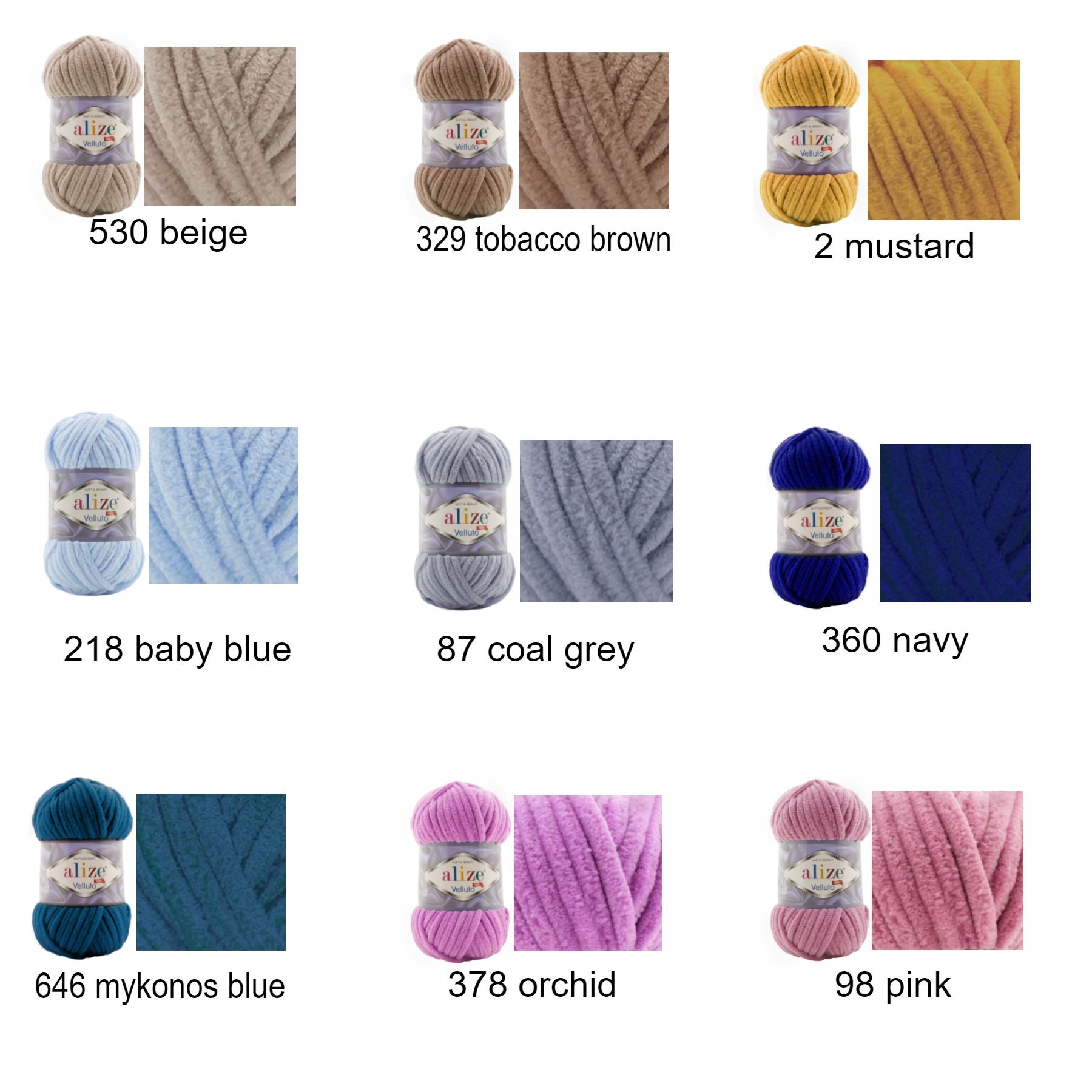 Sewing & Fiber Grey velvet yarn Alize Velluto Soft baby yarn Macrame ...