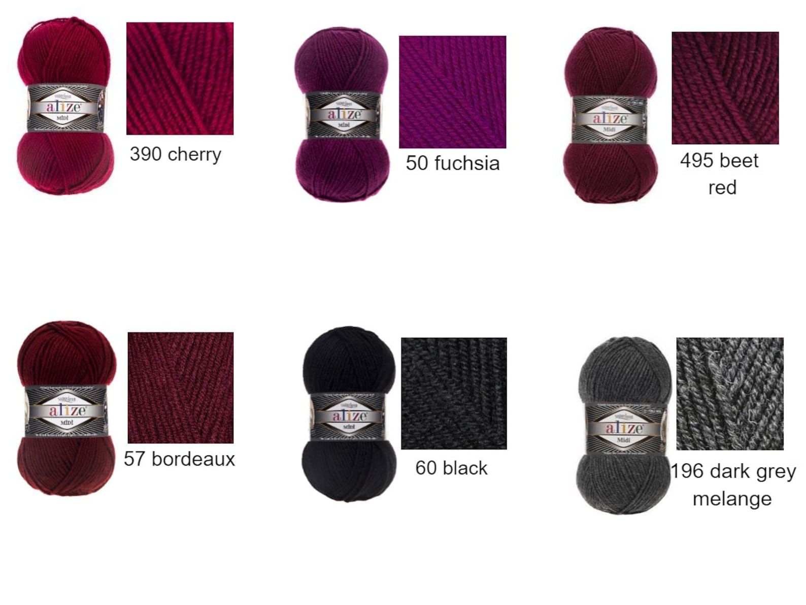 Alize Superlana Midi-set of 5 Skeins Wool Blend Yarn Aran - Etsy