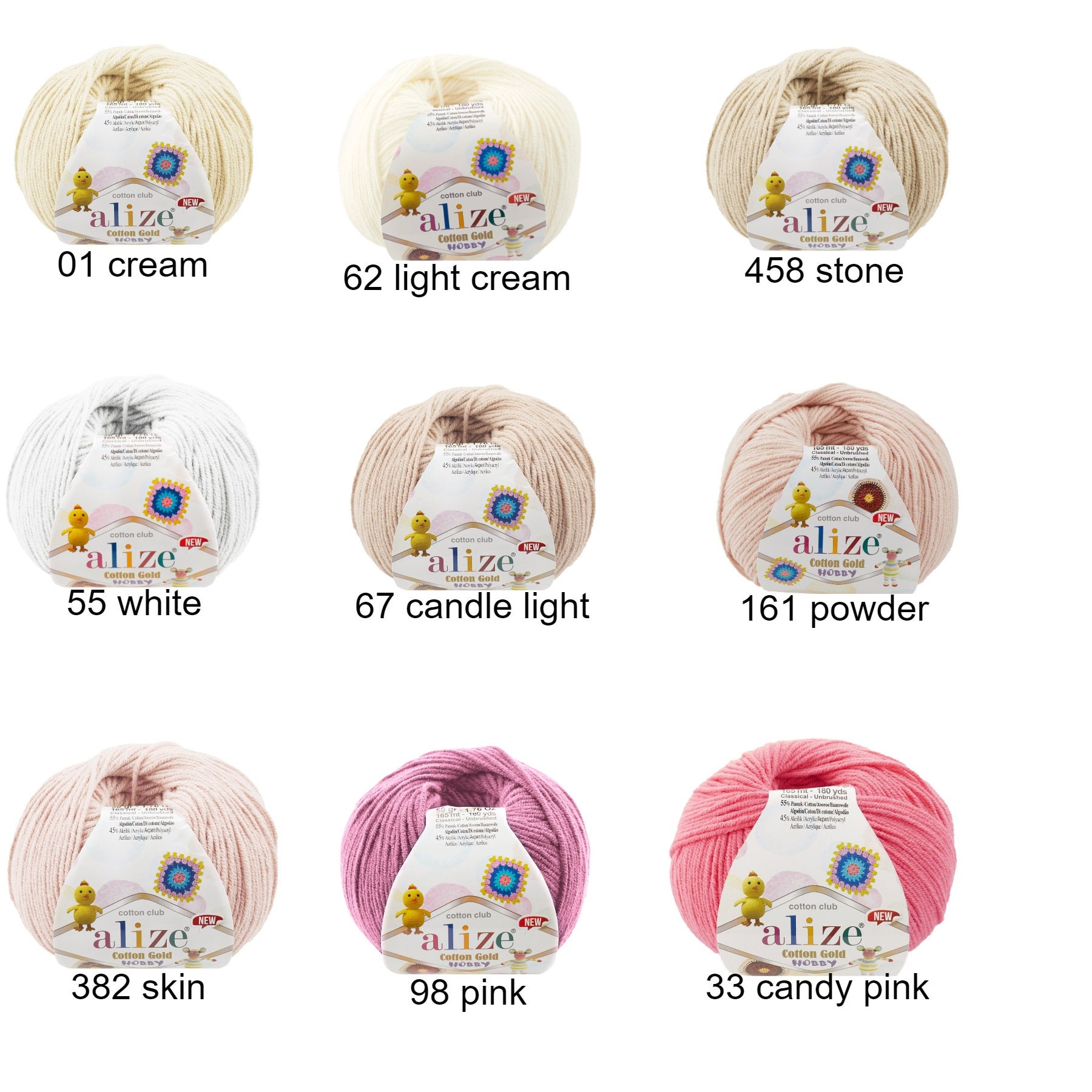 Alize Cotton Gold Hobby 50 Gr Set of 5 Skeins Crochet - Etsy